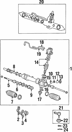 Hyundai 57730-29001 Inner Tie Rod