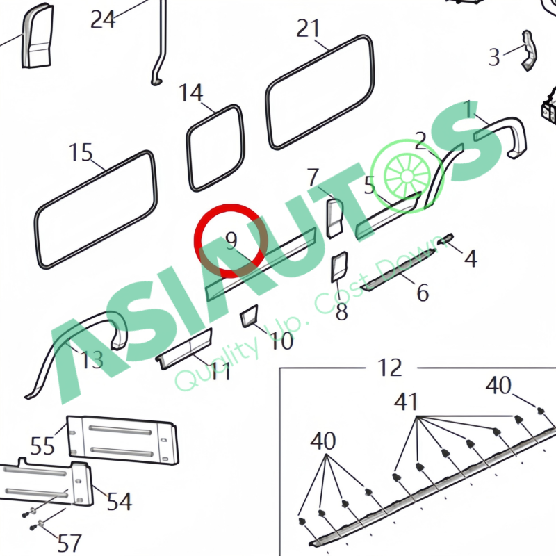 MA9454 | MAXUS/LDV V90(Deliver 9) 2.0T 2020 Rear door lower trim left