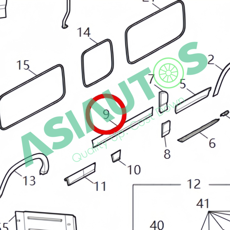 MA9449 | MAXUS/LDV V90(Deliver 9) 2.0T 2020 Rear door lower trim right