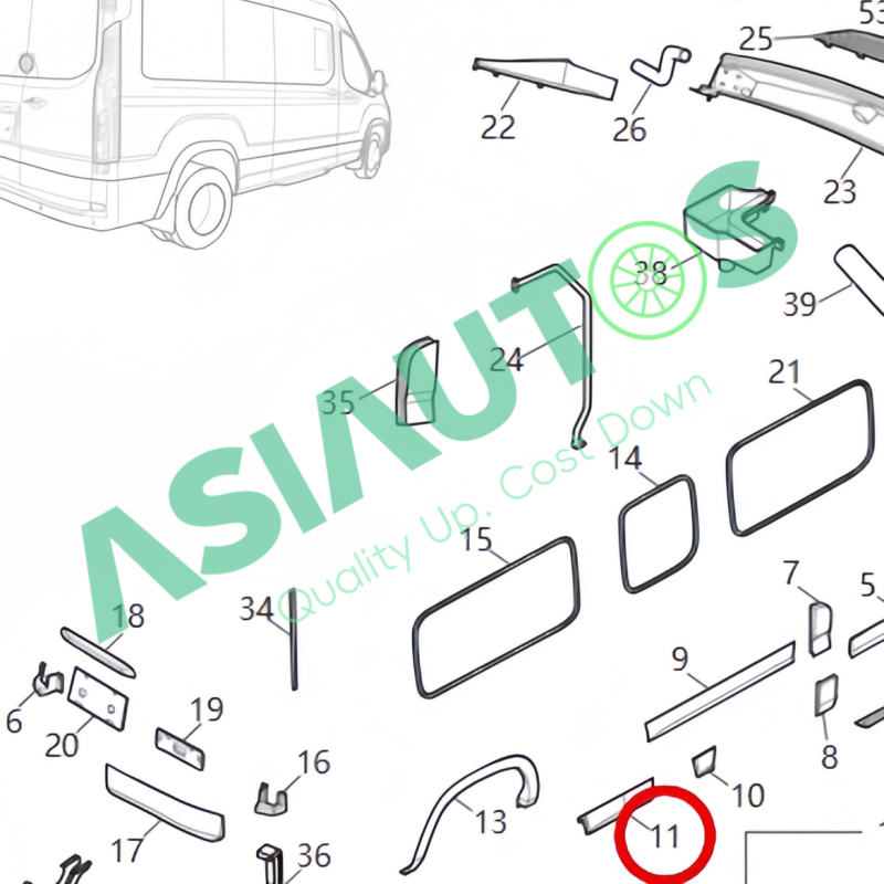 MA9195 | MAXUS/LDV V90(Deliver 9) 2.0T 2020 C-pillar decorative panel